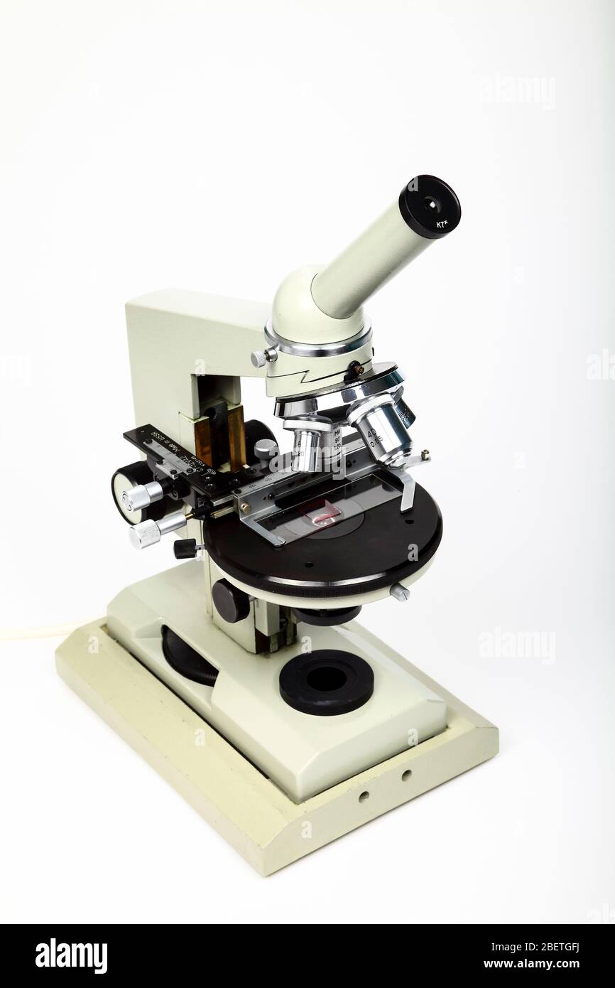 Vintage Russian Lomo Biolam laboratory microscope Stock Photo - Alamy