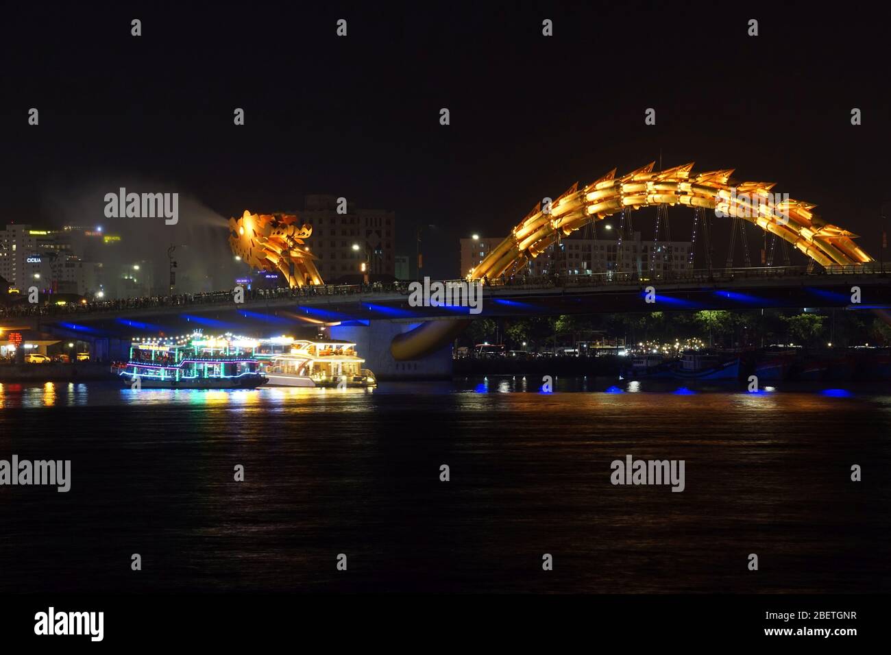 famous dragon bridge in da nang in vietnam Stock Photo - Alamy