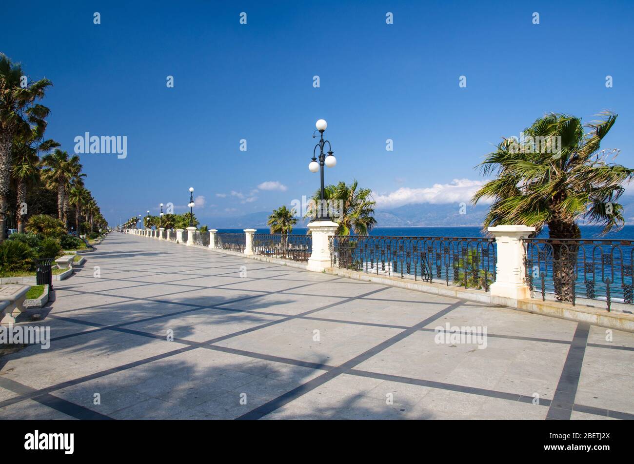 Reggio di Calabria quay waterfront promenade Lungomare Falcomata with ...