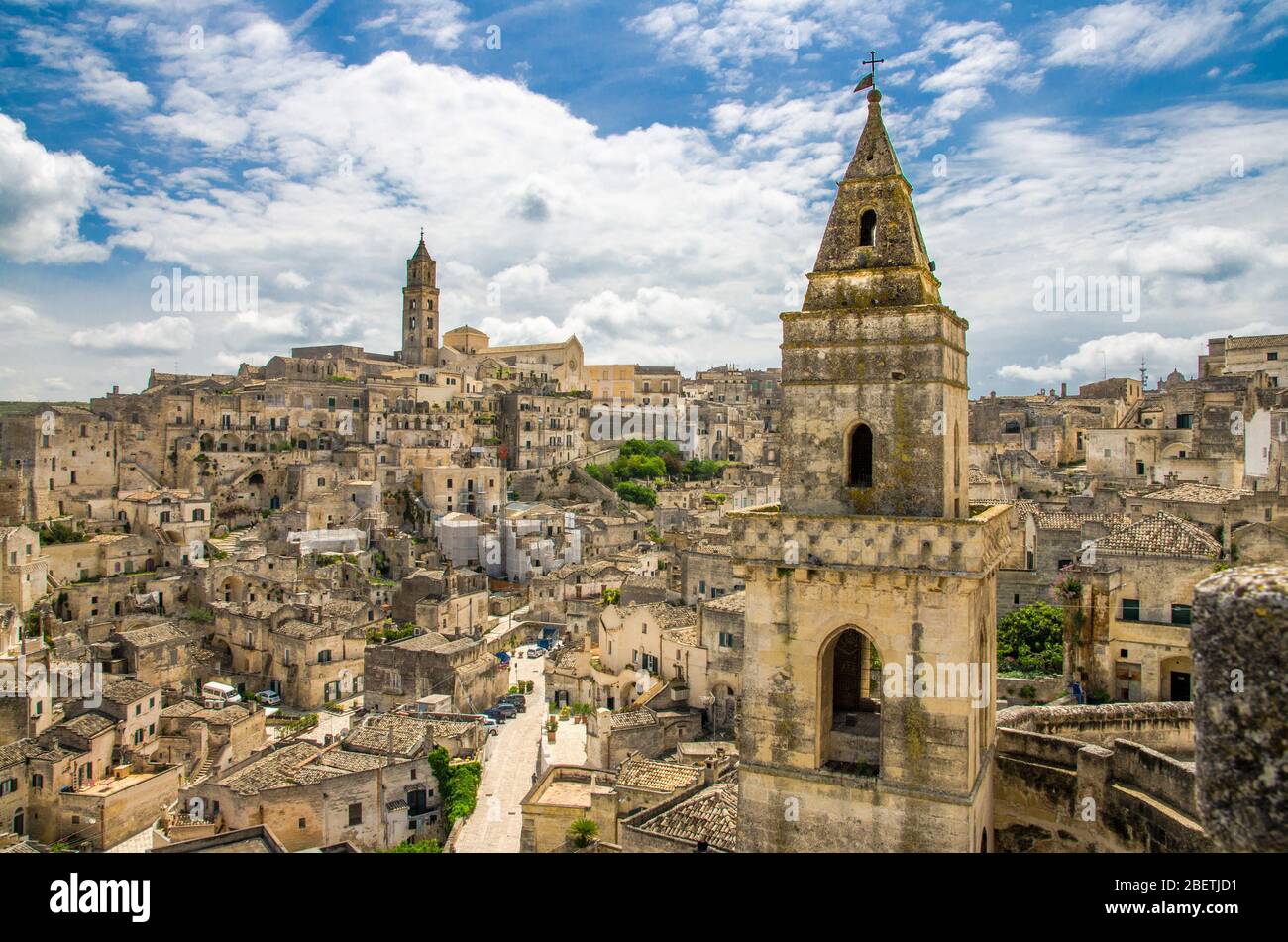 Matera panoramic view of historical centre Sasso Barisano of old ...