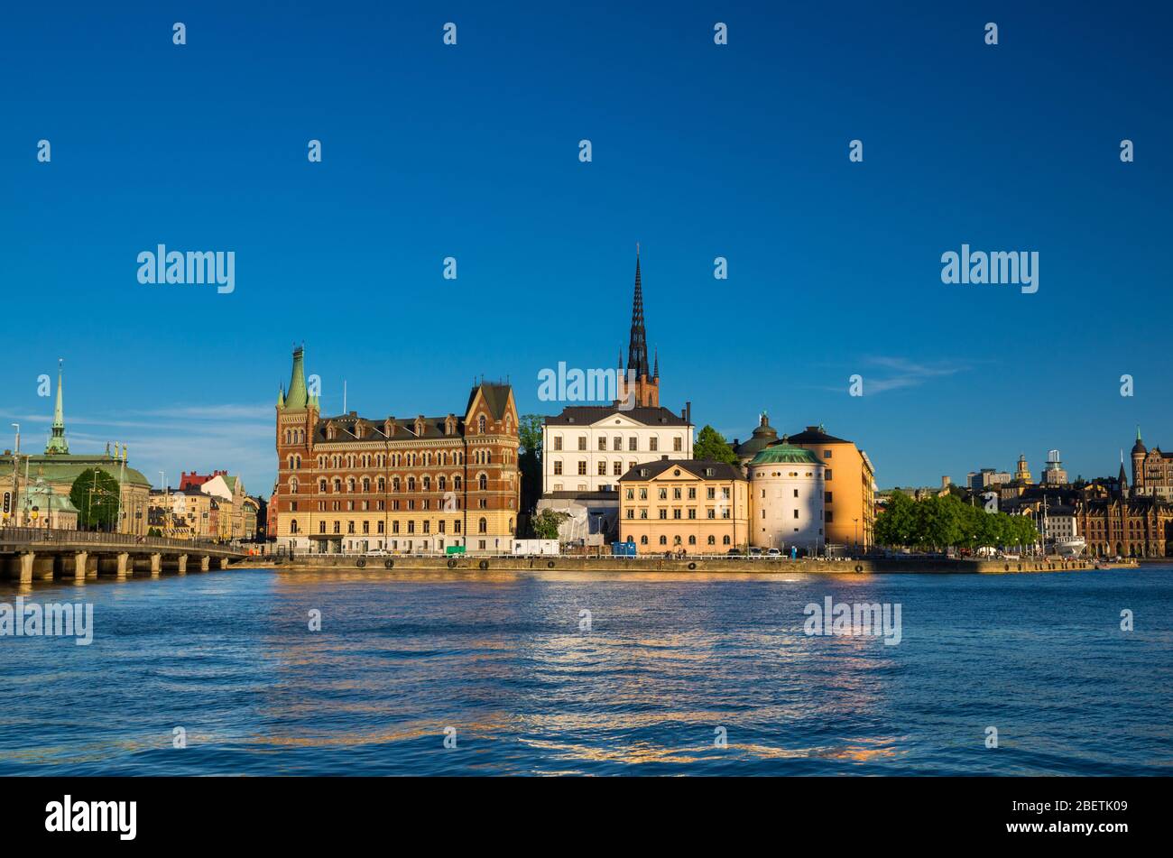 Riddarholmen island district with Riddarholm Church spires and typical ...