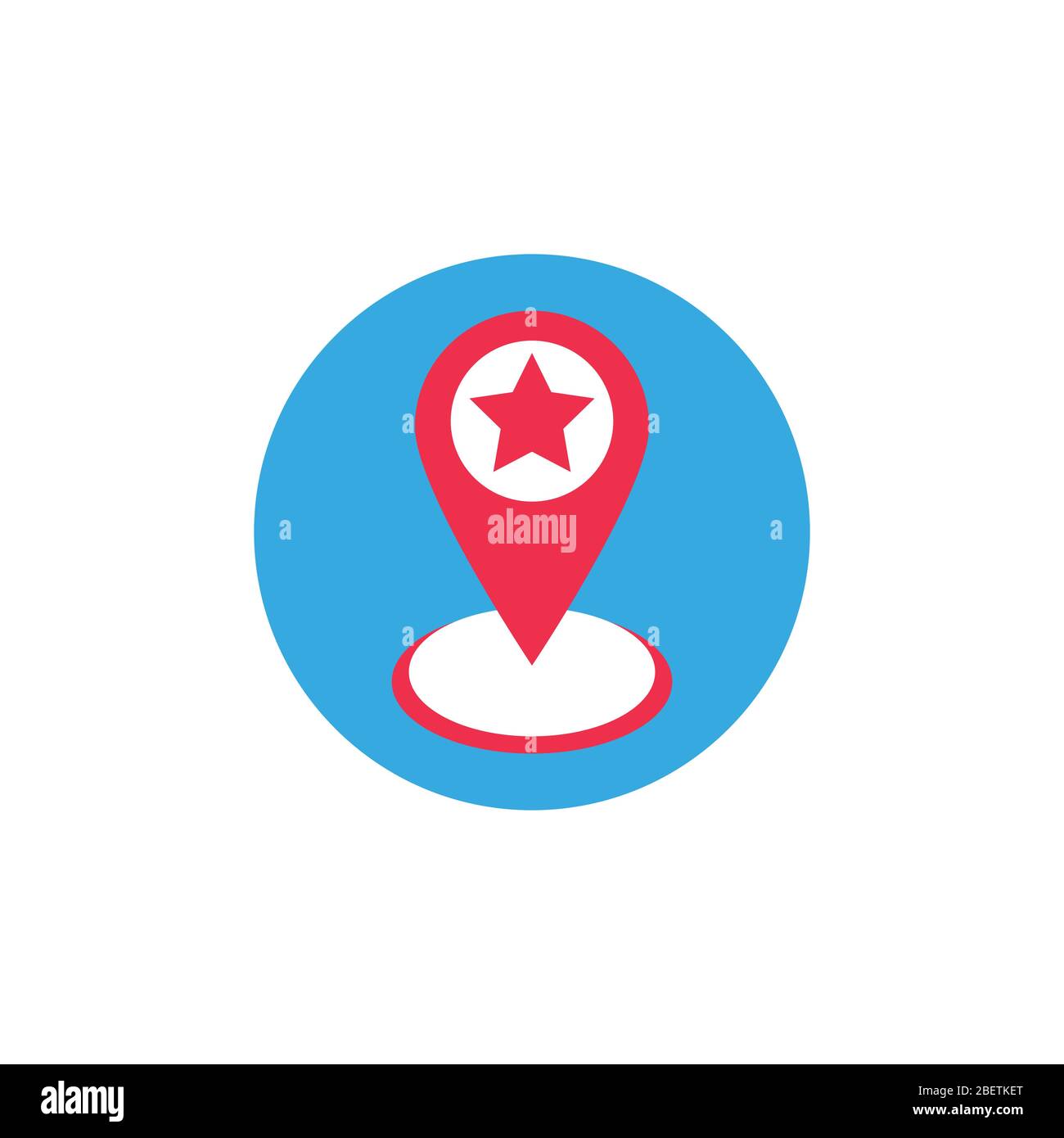 Map pointer star icon vector, filled flat sign. Placeholder pin symbol ...