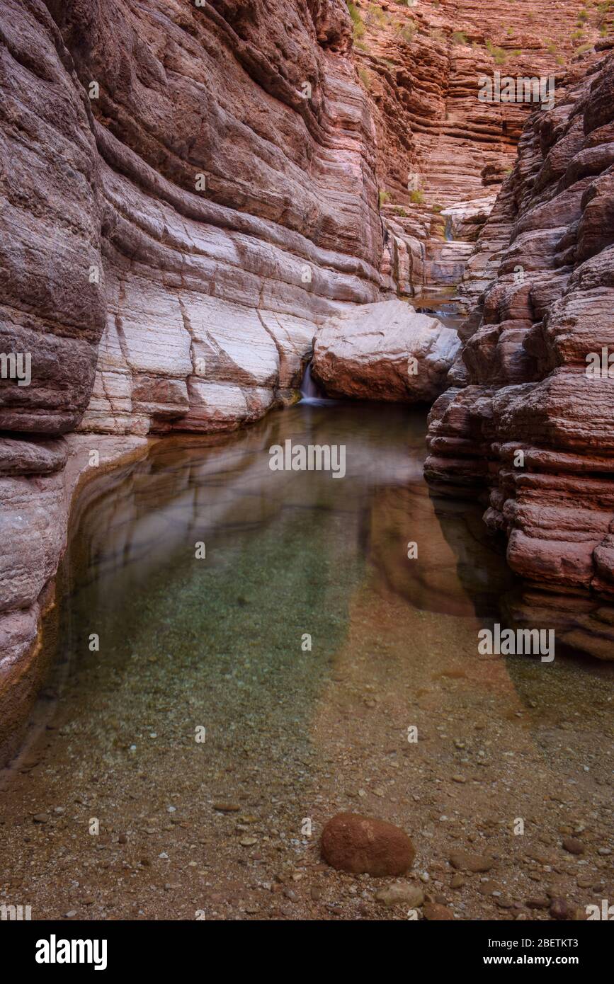 Stream-polished Cambrian Muav Limestone ledges in Matkatamiba Canyon ...
