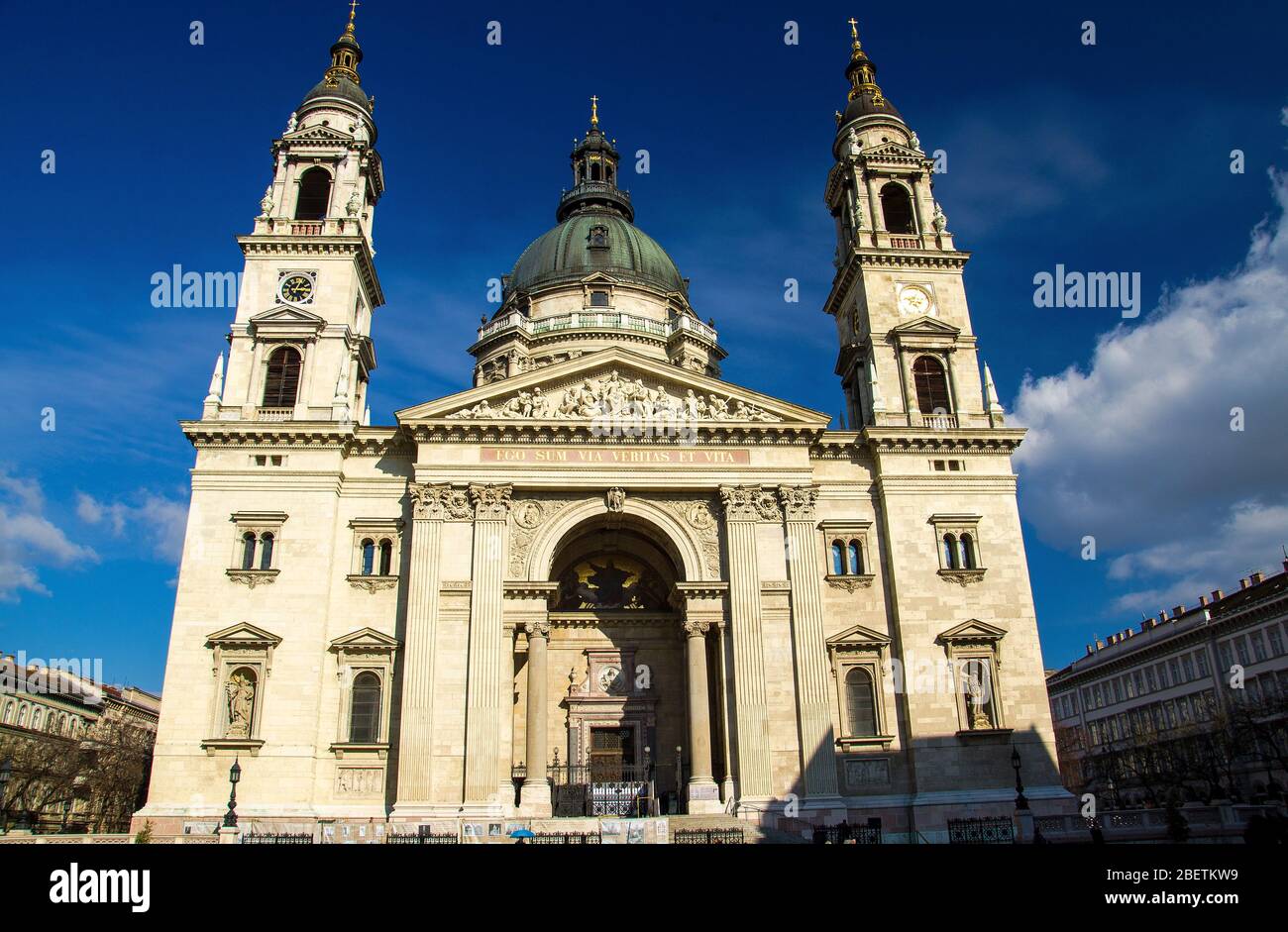 Facade of St. Stephen's Basilica (Szent Istvan Bazilika), a Roman ...