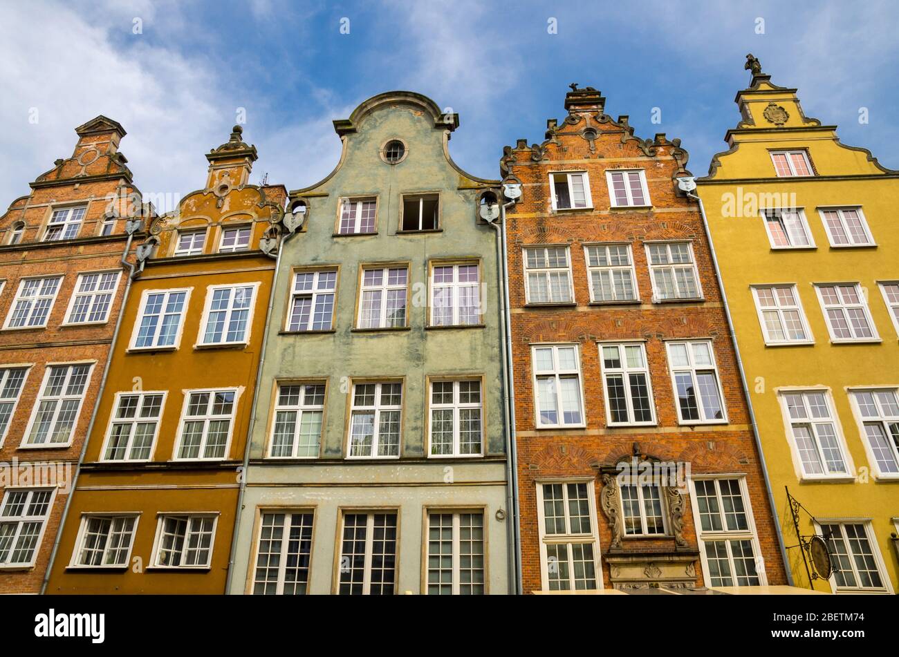 Facade of beautiful typical colorful houses buildings on Piwna street ...