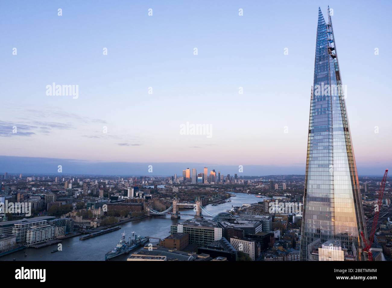 London Shard Aerial view of Town house and London Bridge Stock Photo ...