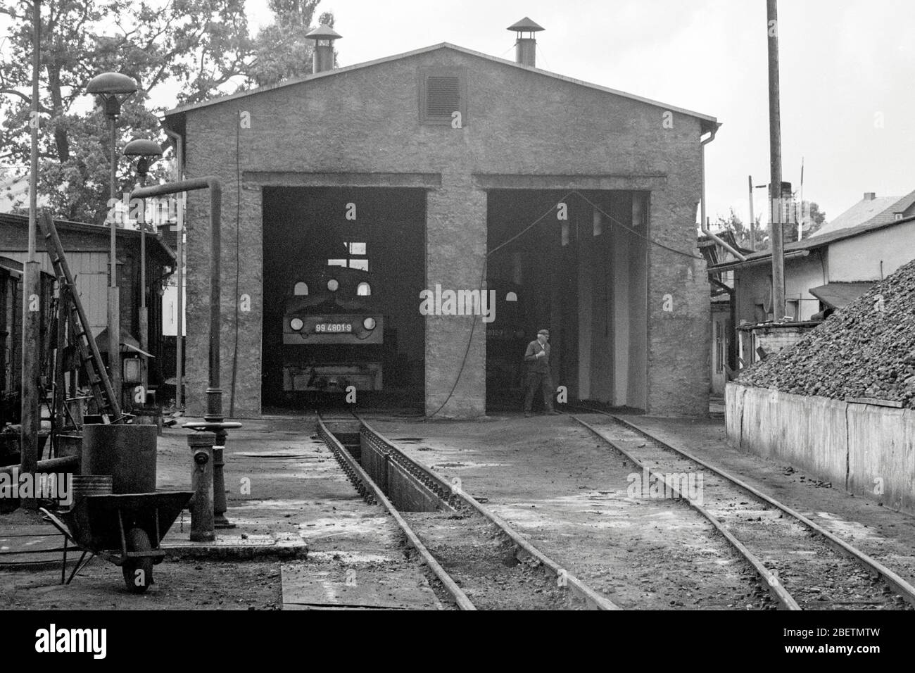 A narrow gauge locomotive at Putbus, on Rugen in 1990 Stock Photo - Alamy