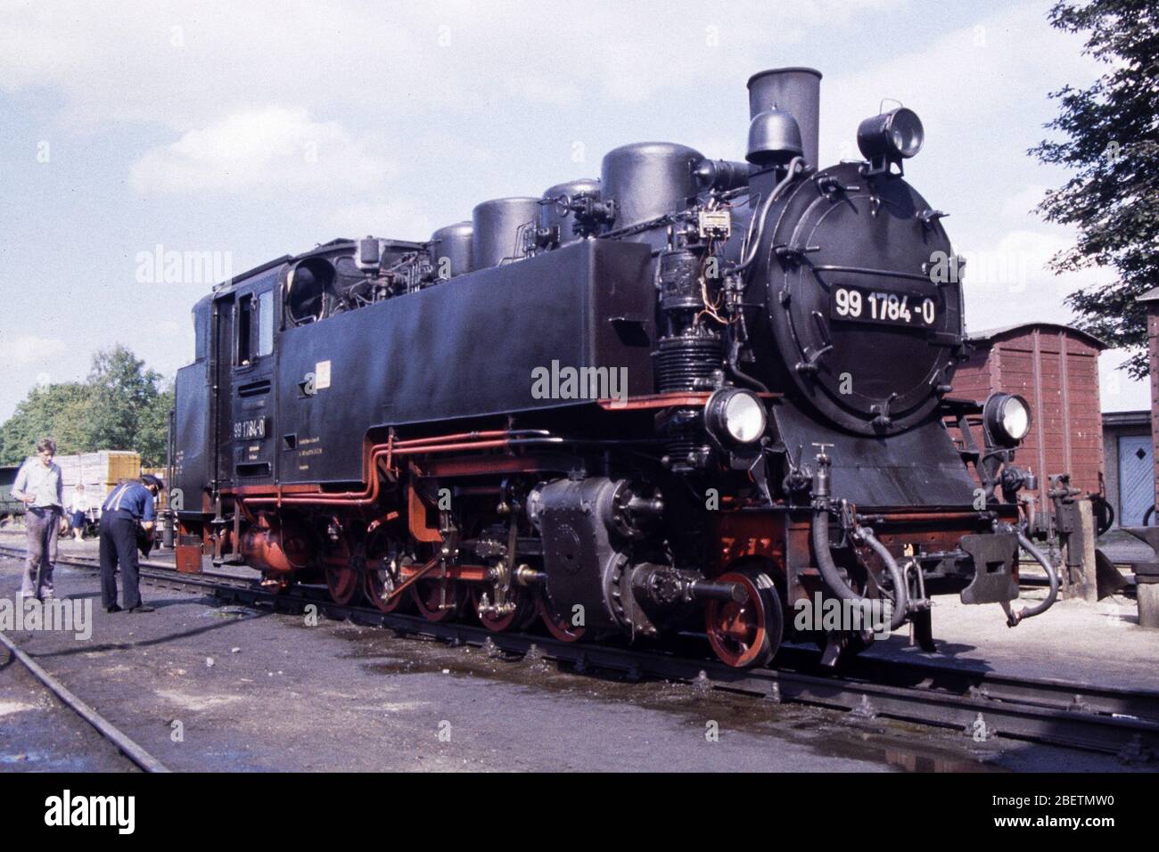 A narrow gauge locomotive at Putbus, on Rugen in 1990 Stock Photo - Alamy
