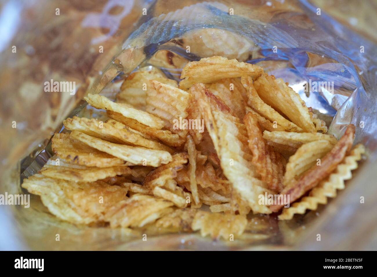 Inside of crisp bag Stock Photo - Alamy