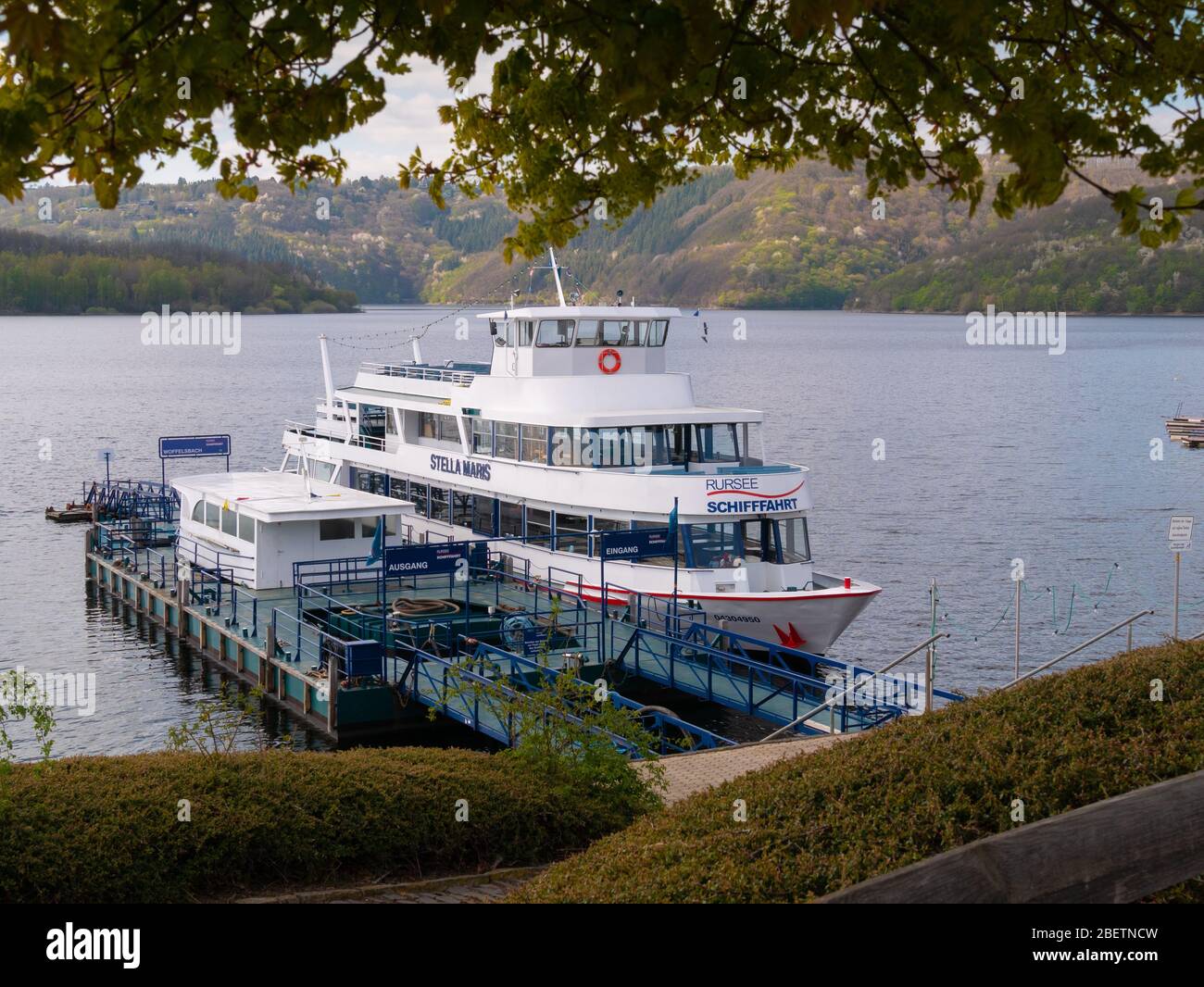 The Stella Maris of Rursee Schifffahrt is located at the jetty ...