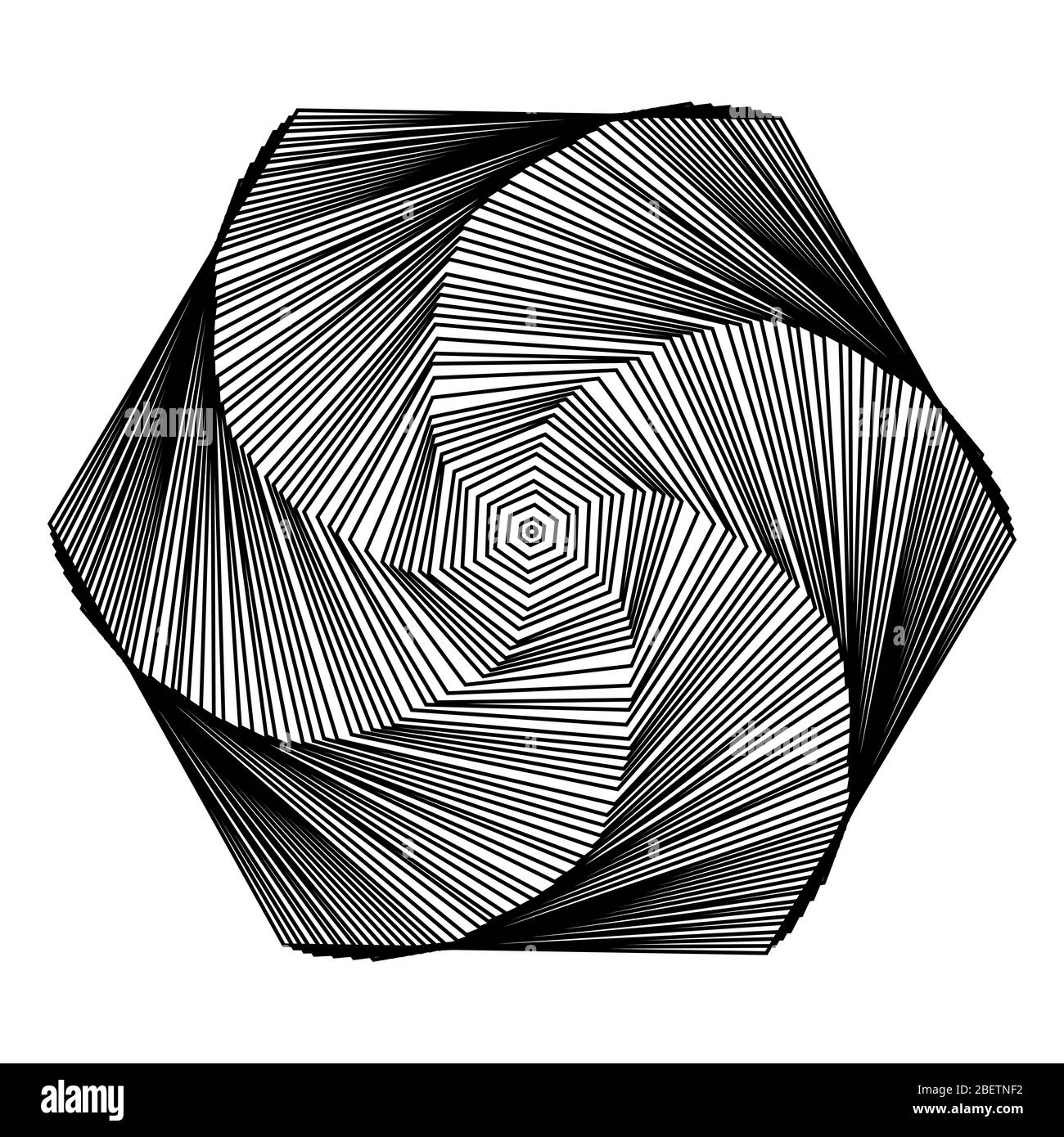 Hexagon shapes swirl design template shell pattern Stock Vector Image ...
