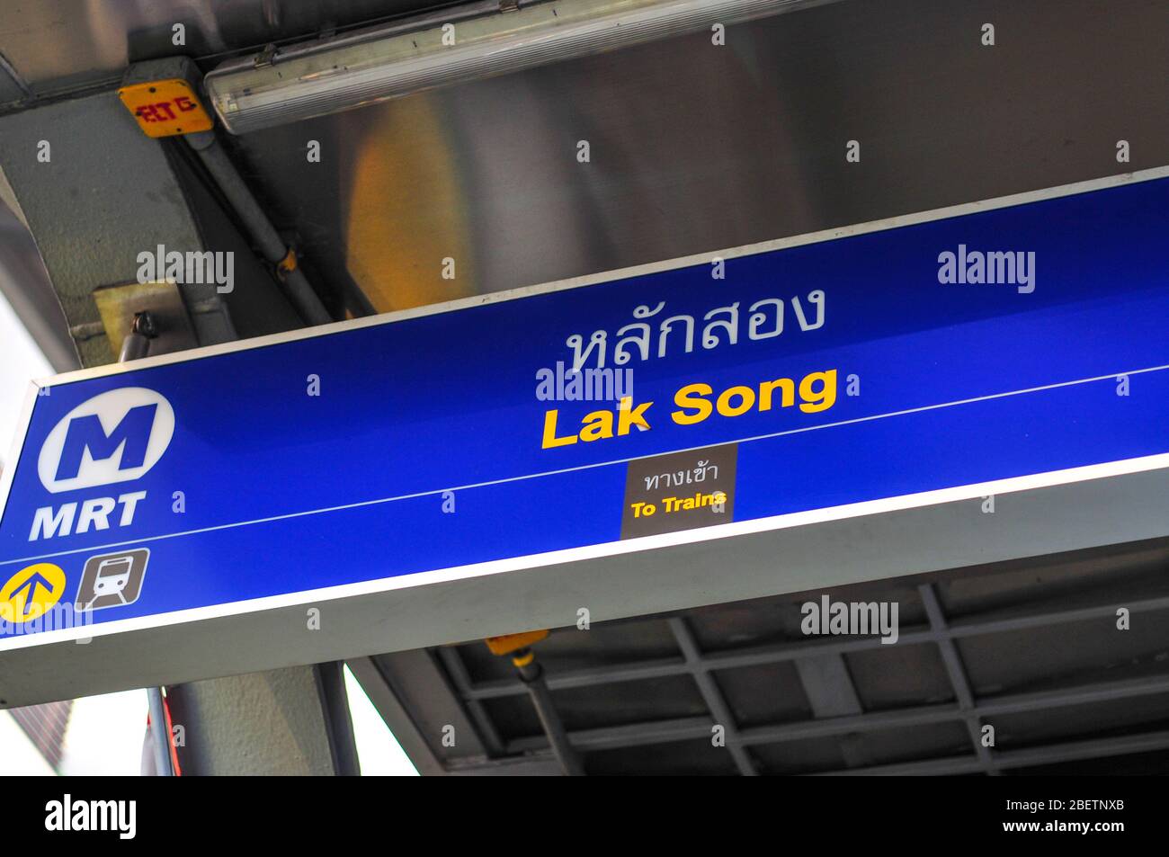 MRT skytrain signs for Lak Song in bangkok Thailand Stock Photo - Alamy