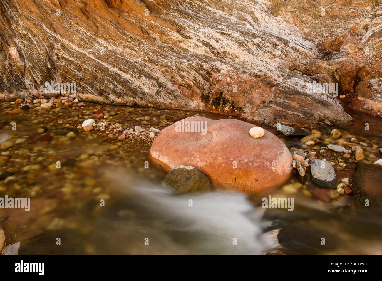 Clear Creek canyon stream and rock walls, Grand Canyon National Park ...