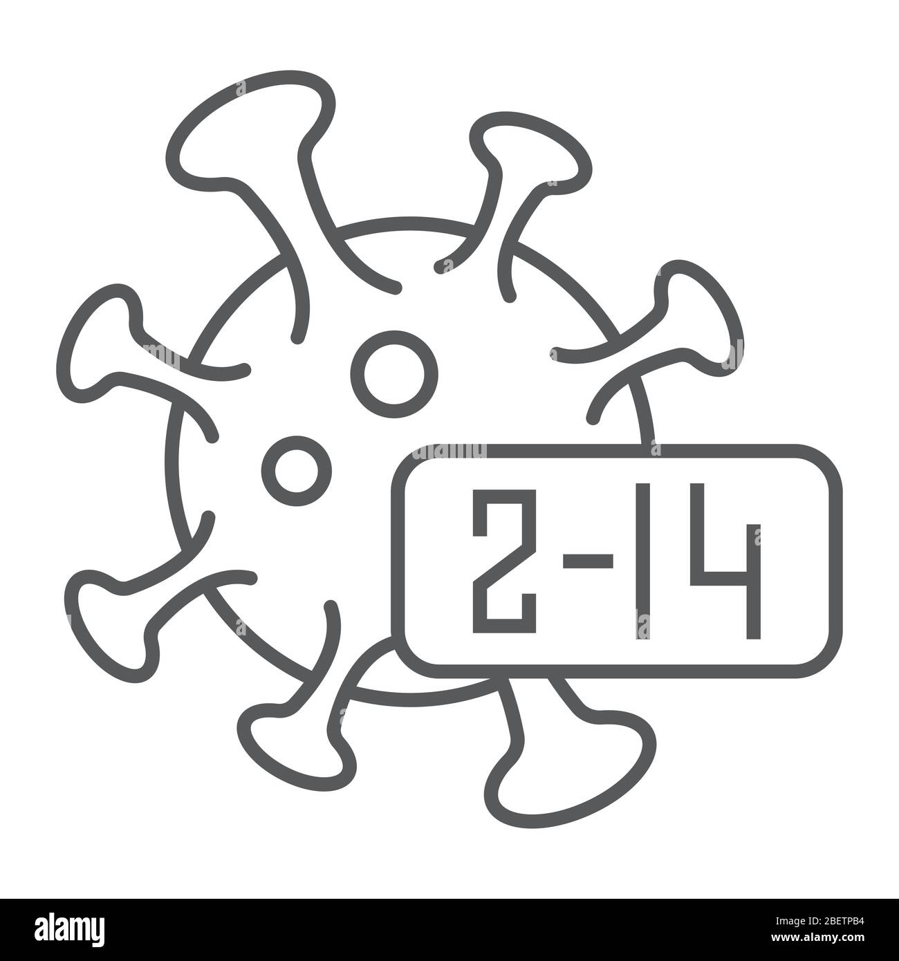Coronavirus incubation period thin line icon, infection and covid-19 ...