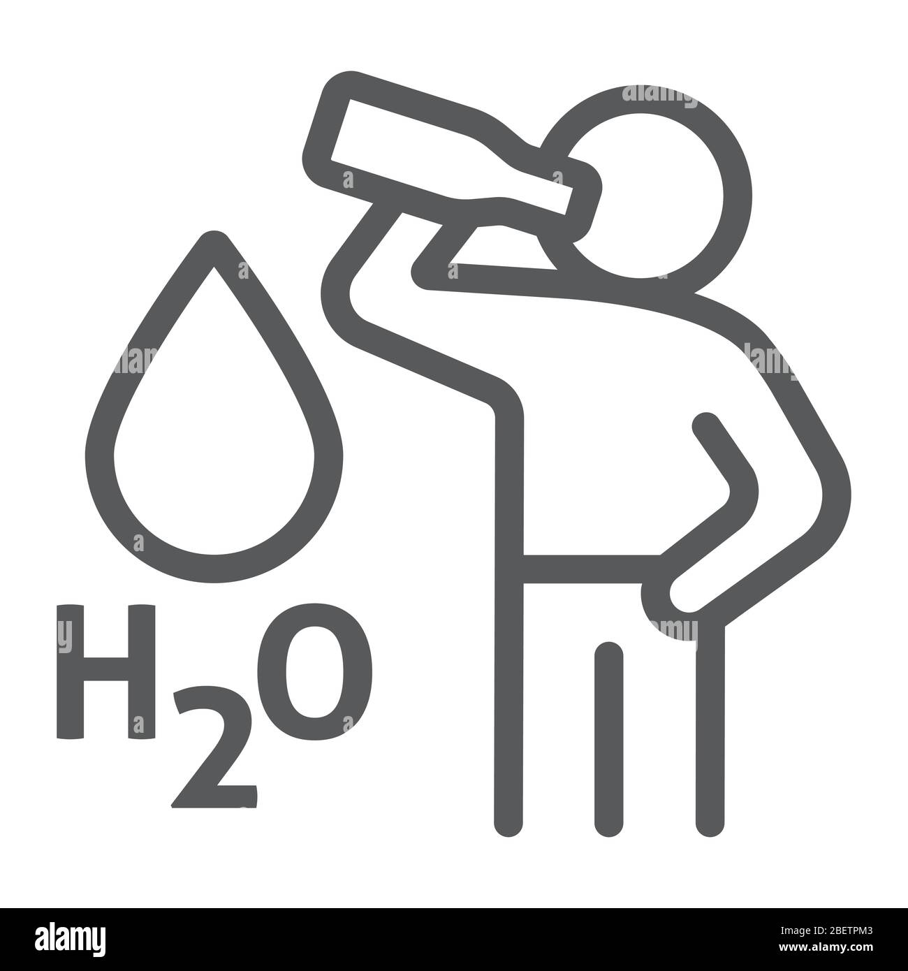 Stay hydrated line icon, healthy and h2o, drink water sign, vector ...