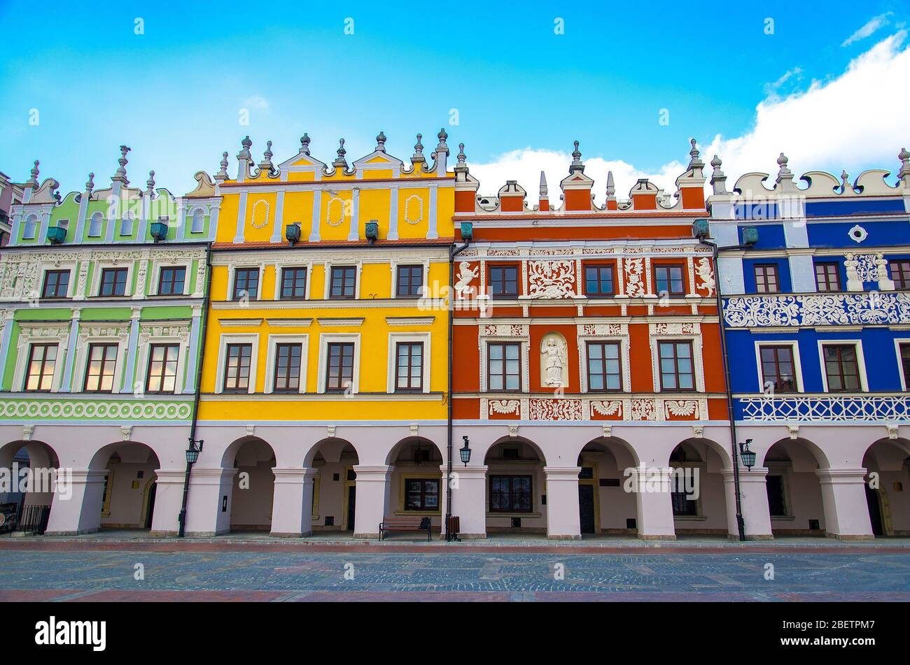 Great Market Square and row of old colourful buildings in the center of ...