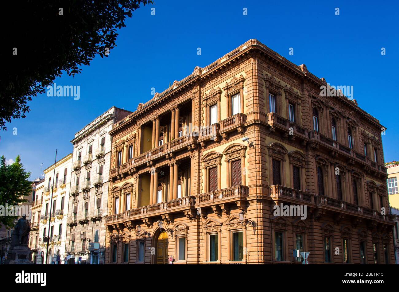 Historic old italian sicilian mediterranean culture city street alley ...