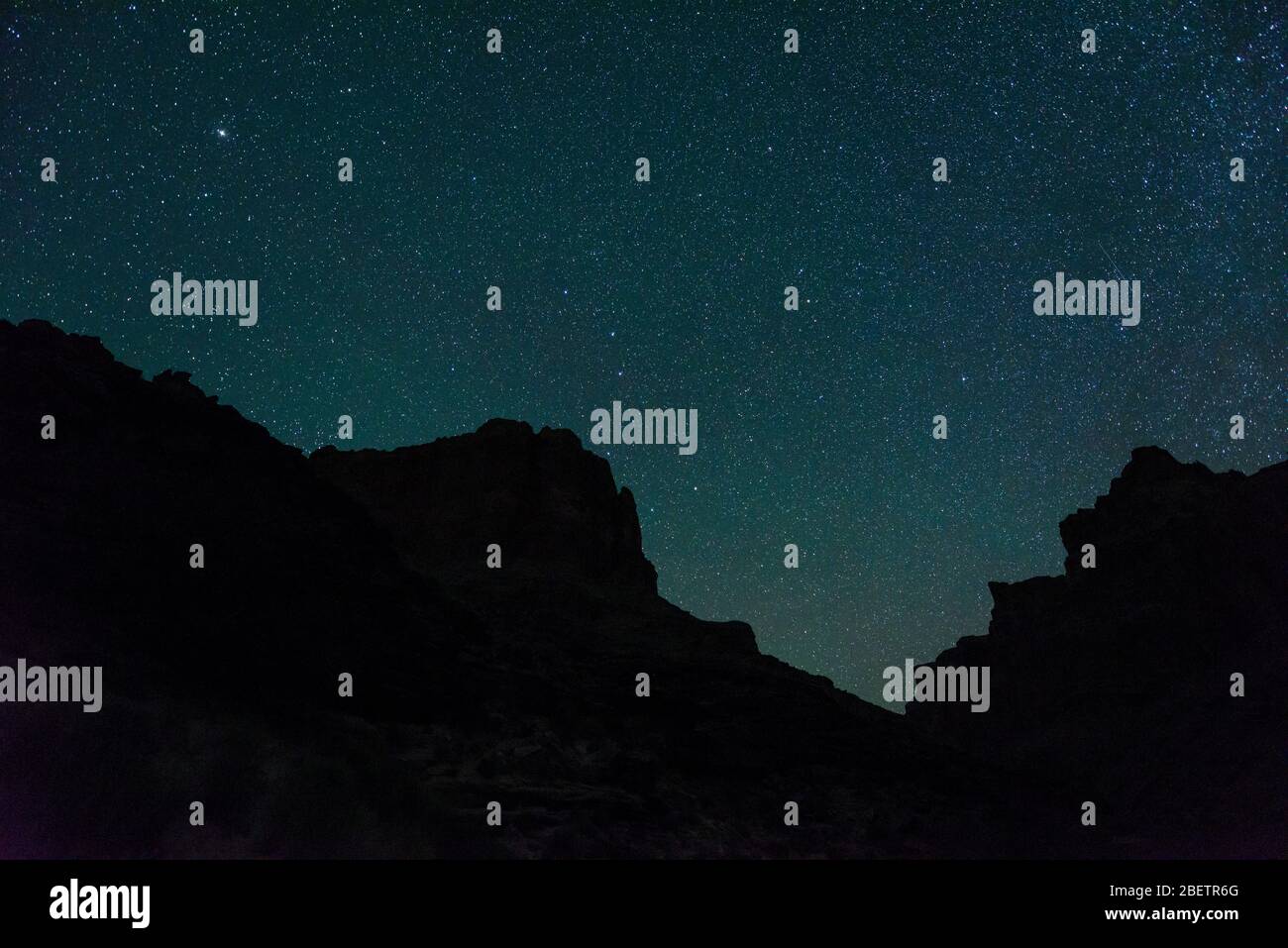 Night sky over the walls of the Grand Canyon at mile 61, Grand Canyon ...