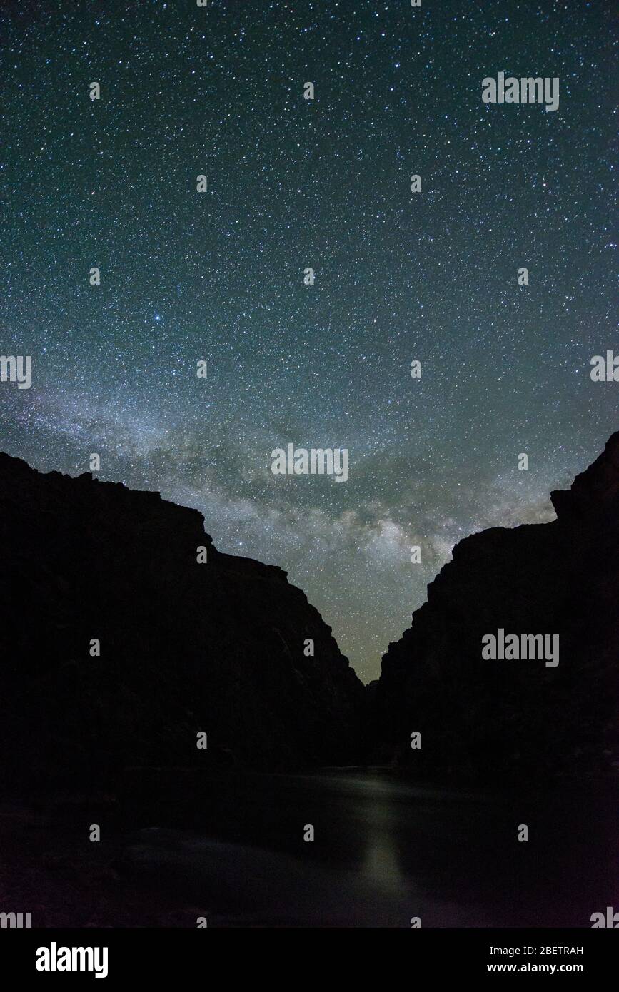 The night sky over the Grand Canyon at False Trinity Camp (mile 91.5 ...