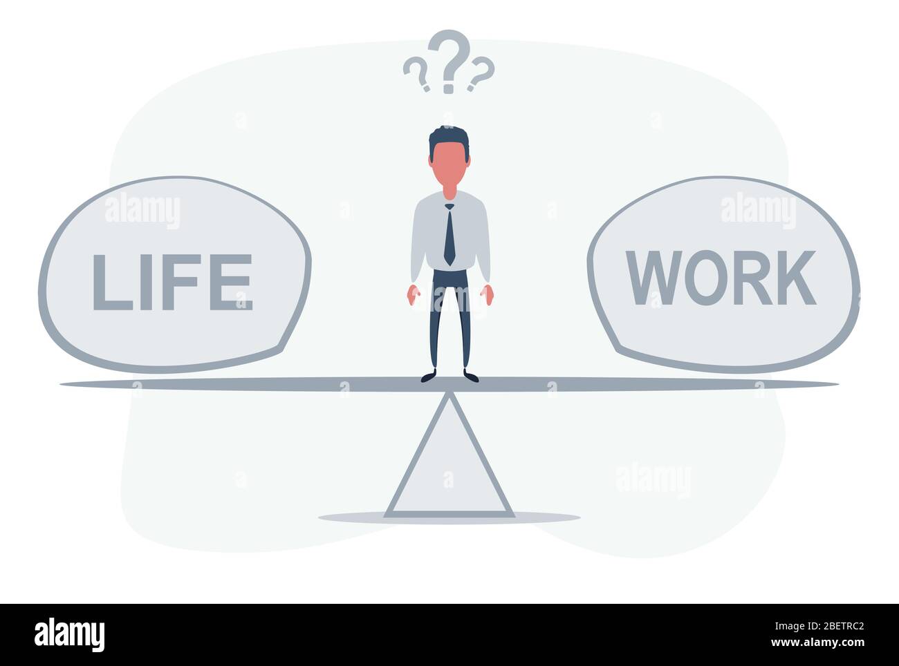 Standing in the middle between life and work. Work and Life balance ...