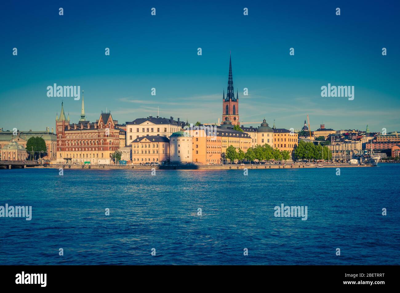Riddarholmen island district with Riddarholm Church spires and typical ...