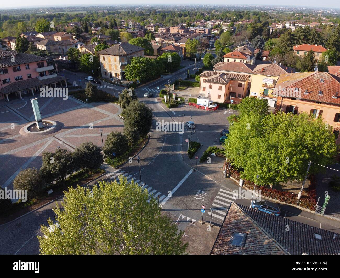 Albinea, Reggio Emilia / Italy: Aerial view of Albinea town center ...