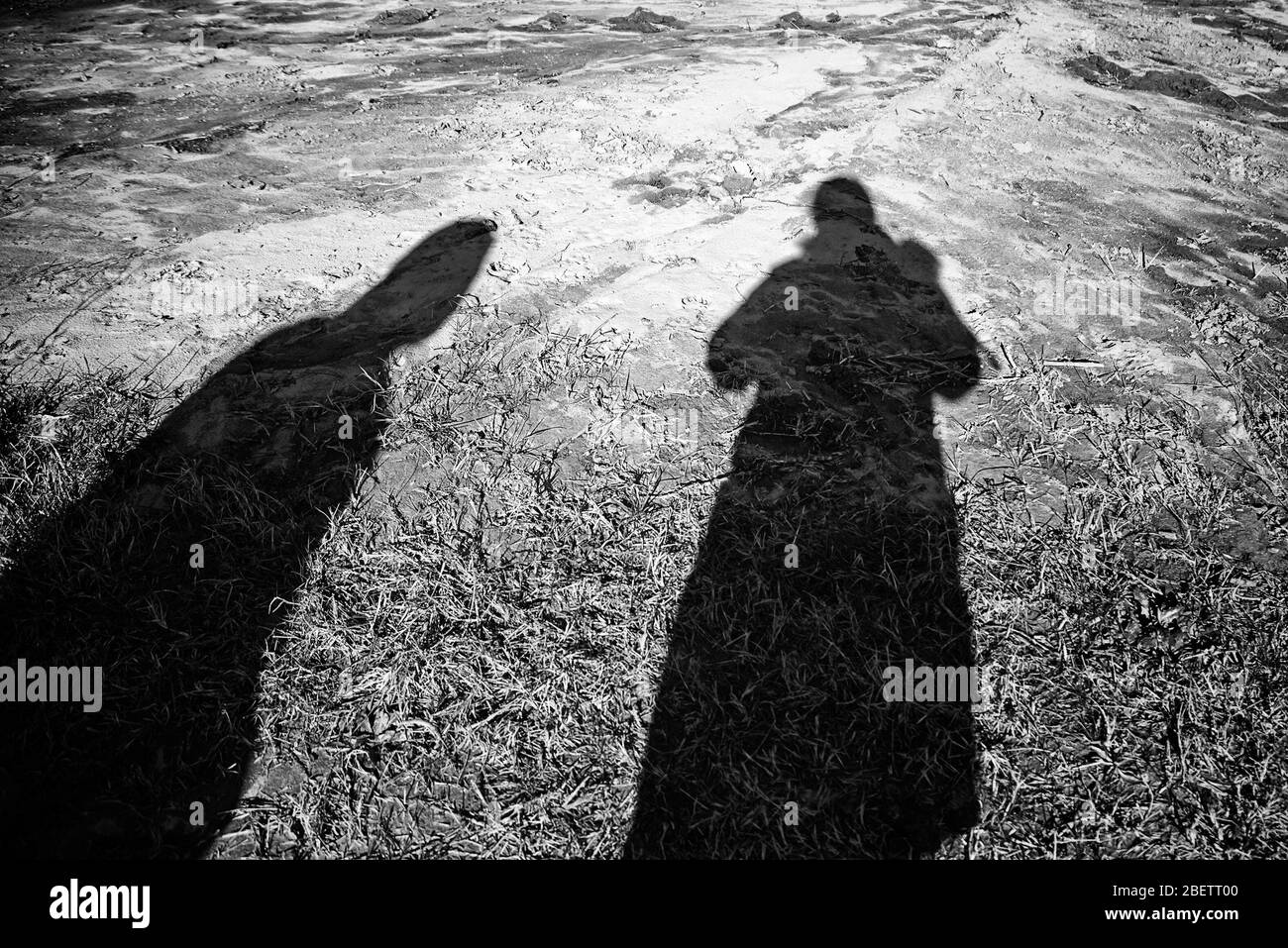 People walking in sunset Black and White Stock Photos & Images - Alamy