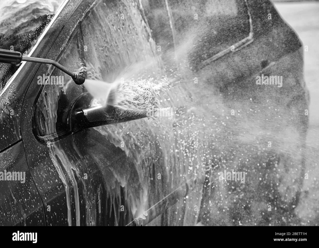 Car in industrial car wash, hygiene and cleaning of vehicles Stock ...