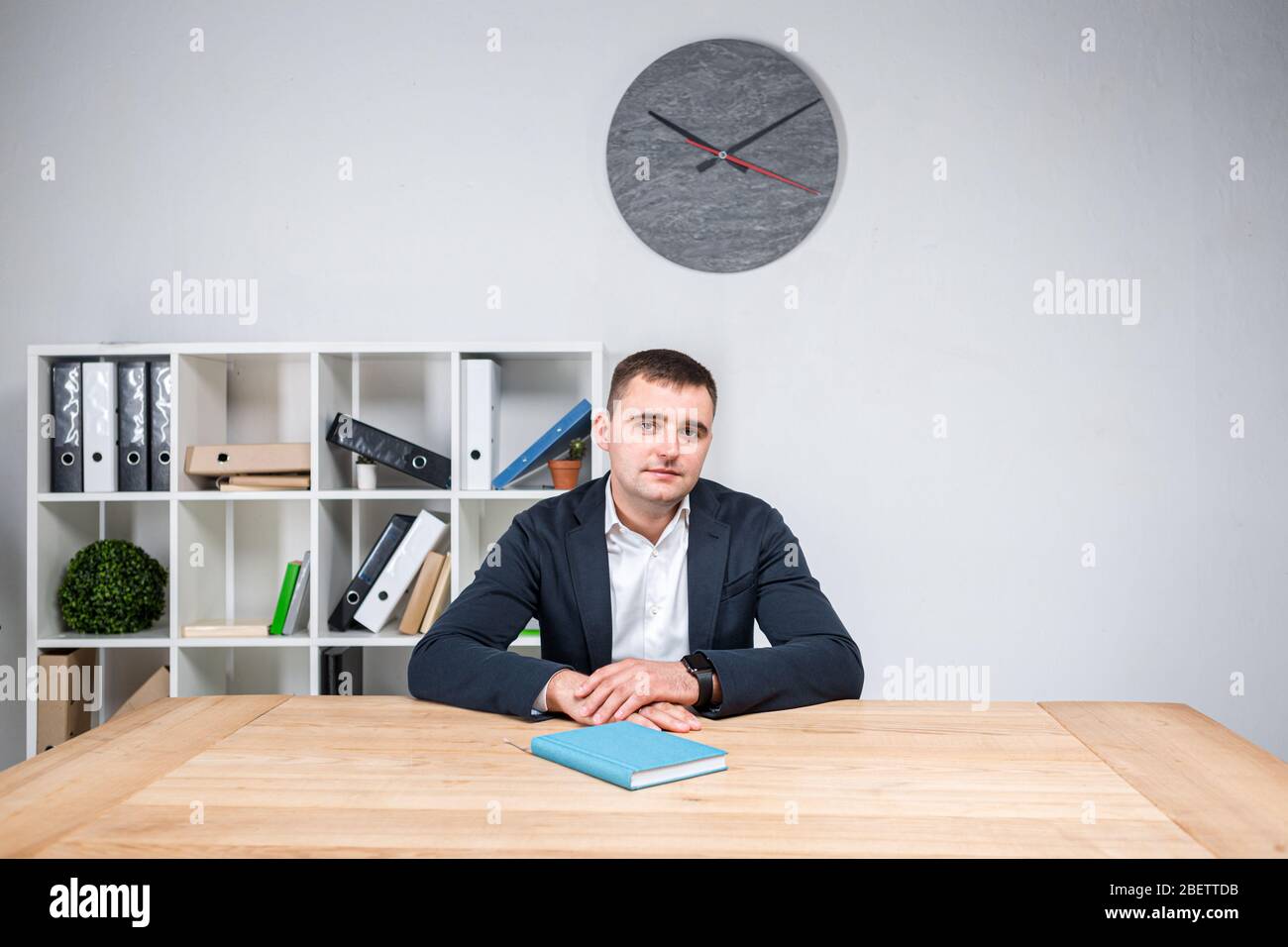overweight businessman dressed suit in office. overweight business man ...