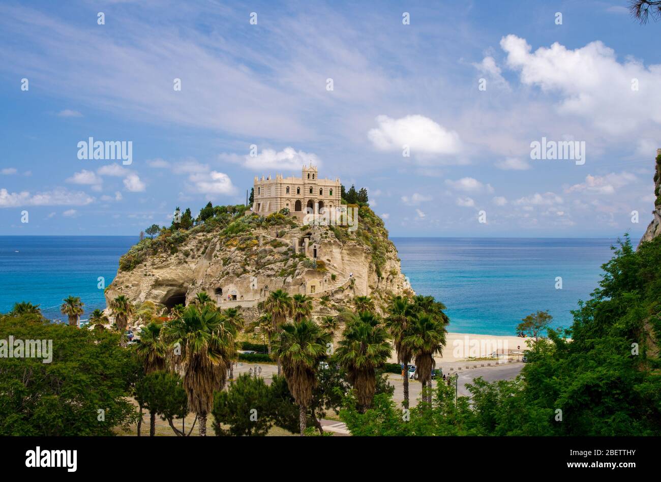 Monastery Sanctuary church Santa Maria dell Isola on top of rock of ...