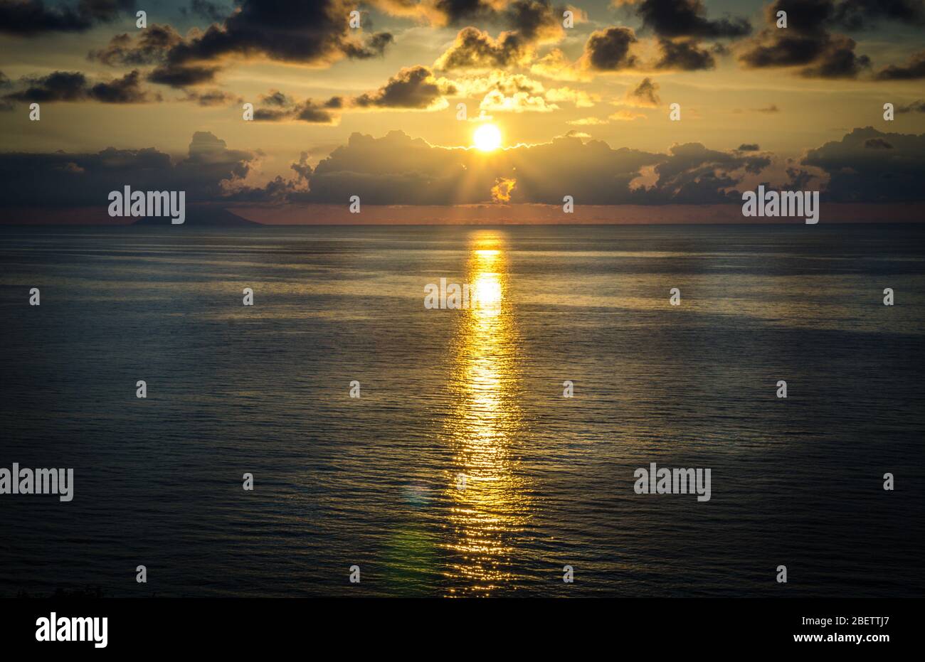 Aerial view of beautiful amazing sea sunset, ocean sunrise, seascape ...