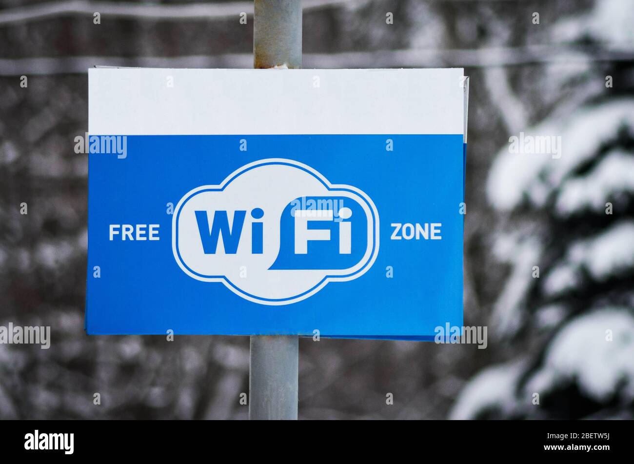 Free Wi-Fi zone sign and symbol Wi-Fi area sign outdoor Stock Photo - Alamy