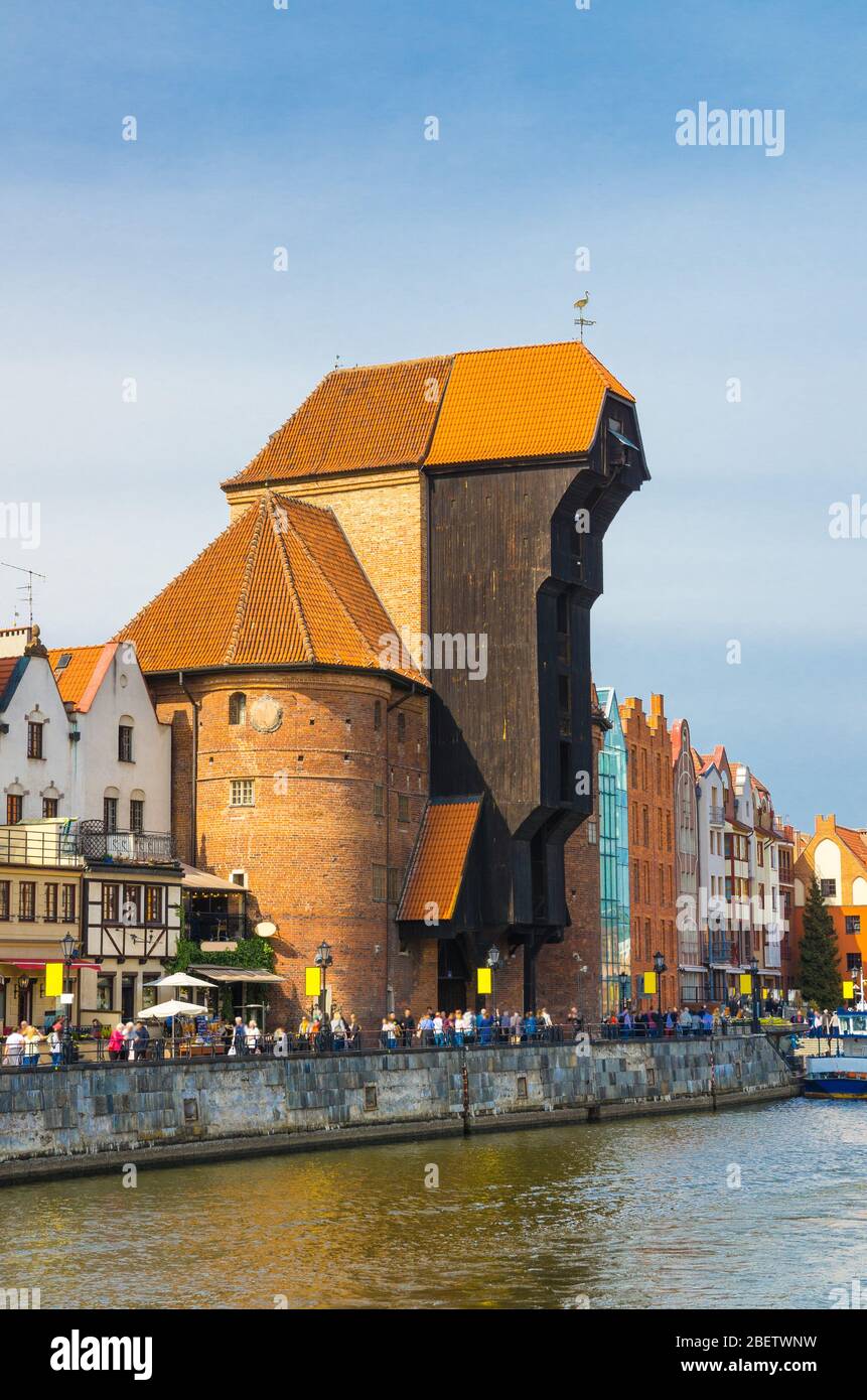 Zuraw Crane and Beautiful typical colorful houses buildings at Long ...