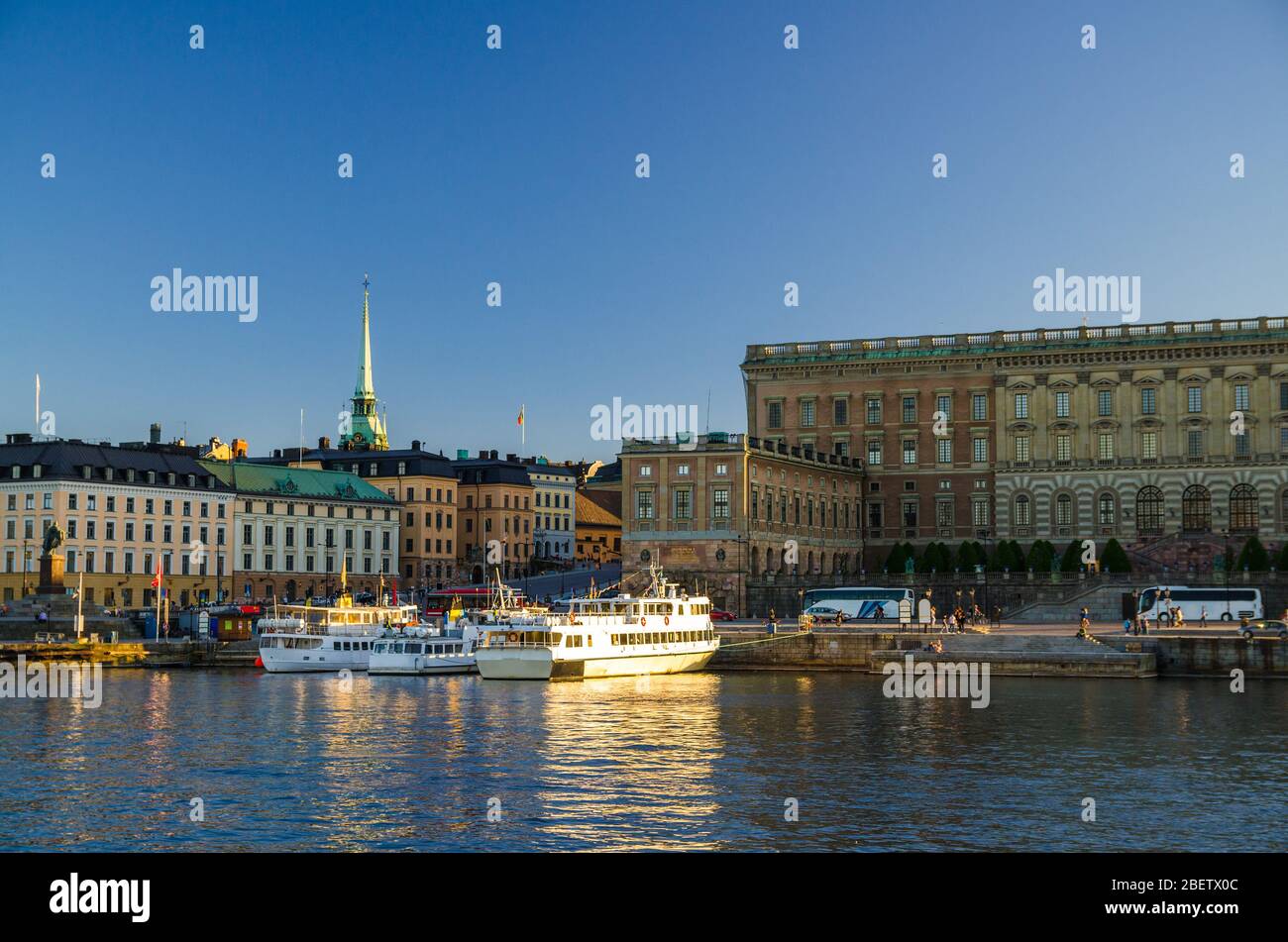 Old historical town quarter Gamla Stan with Royal Palace eastern facade ...