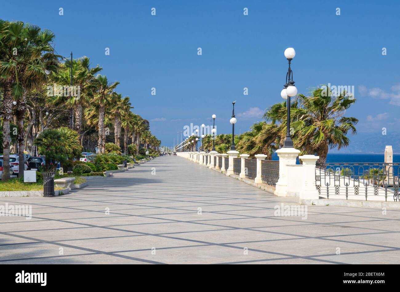 Reggio di Calabria quay waterfront promenade Lungomare Falcomata with ...