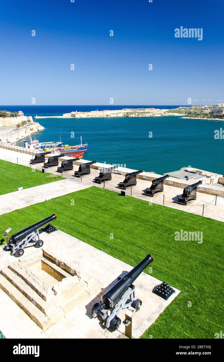 Saluting Battery of Cannons at the Fort Lascaris St. Angelo of La ...
