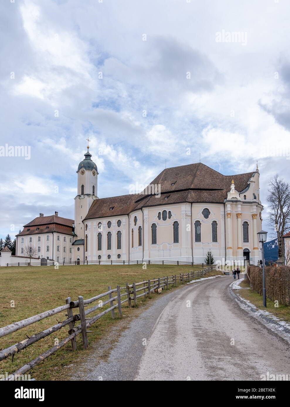 Entrance roads to pilgrimage Church of Wies in Steingaden, Weilheim ...