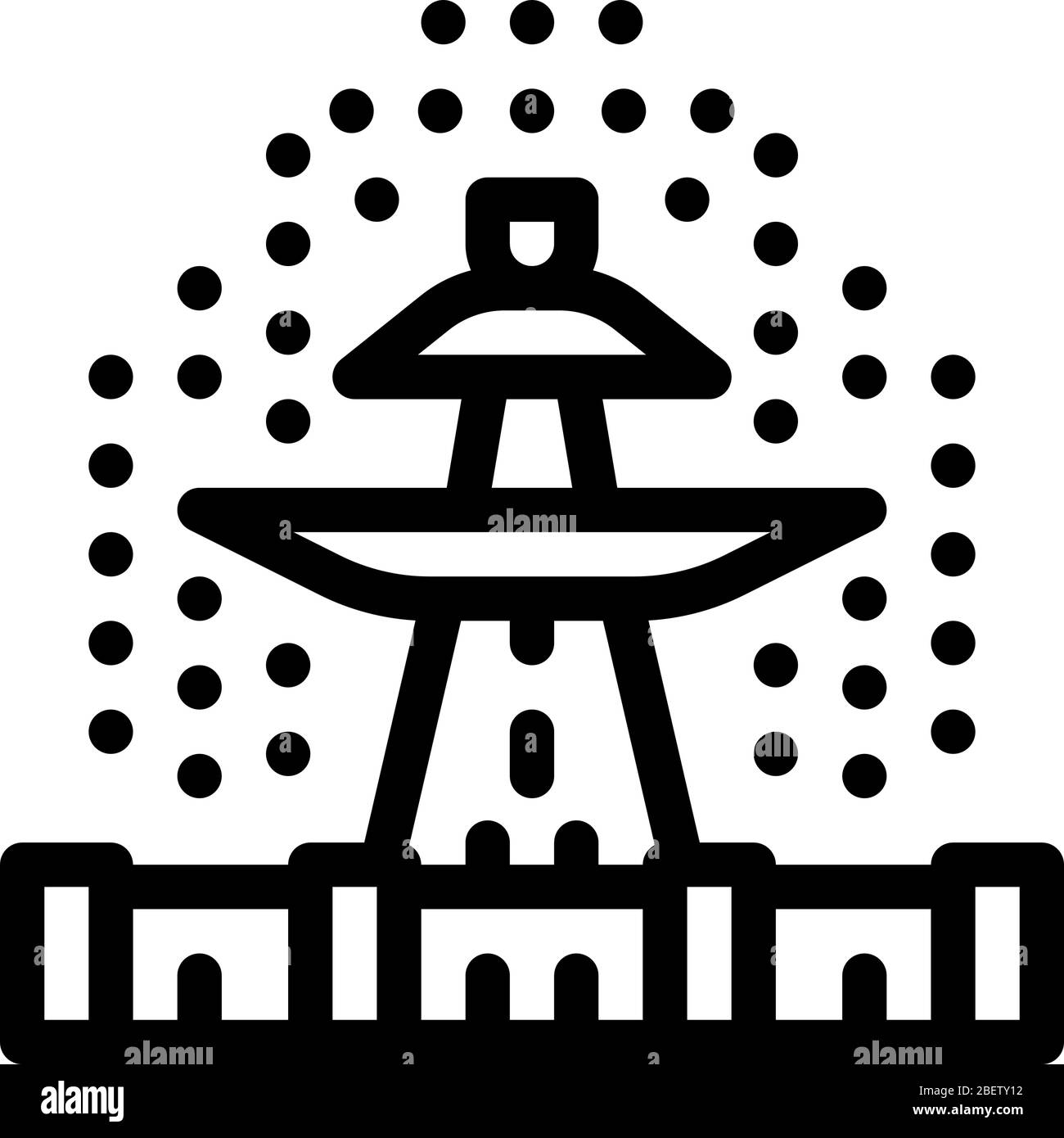 viewing fountain icon vector outline illustration Stock Vector Image ...