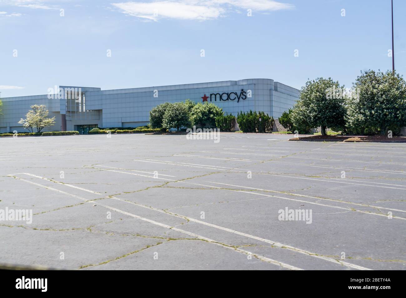 Kennesaw, GA / USA - 04/03/20: Macy's department store empty parking ...