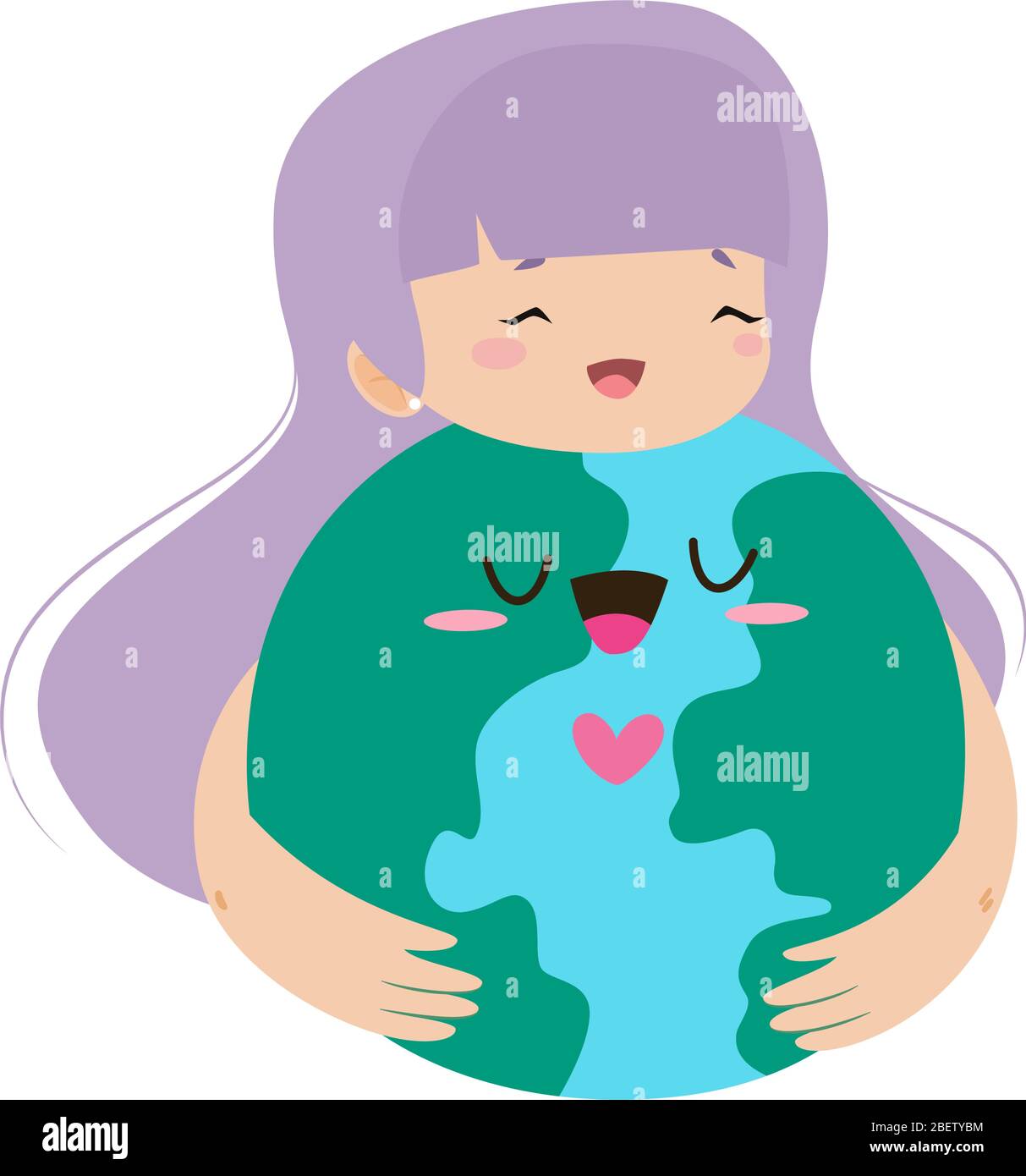 Girl hugging planet earth Stock Vector Image & Art - Alamy