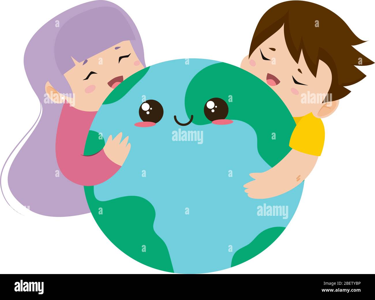 Kids hugging planet earth Stock Vector Image & Art - Alamy