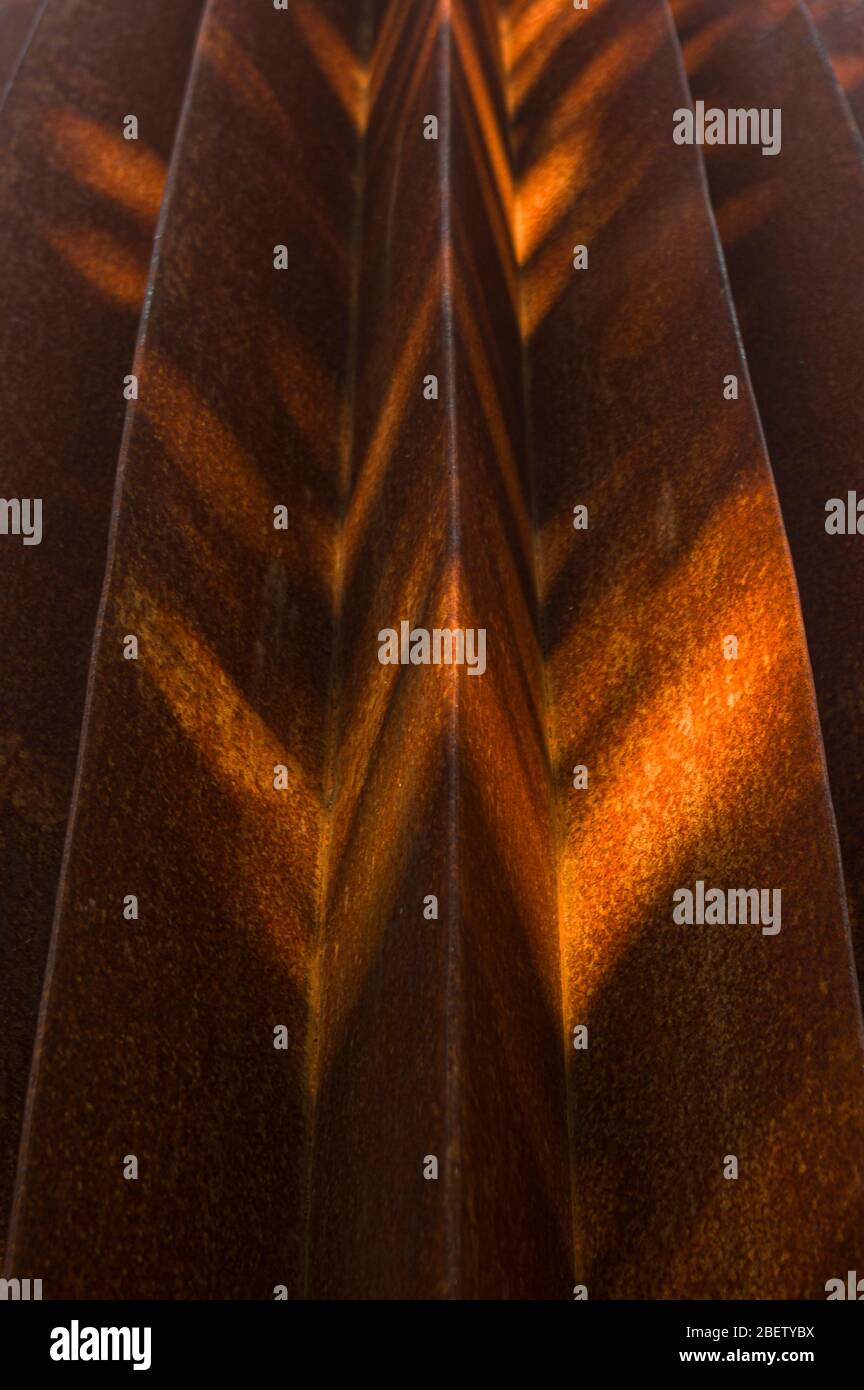 Abstract detail shots of a rusted steel structure with selective focus ...