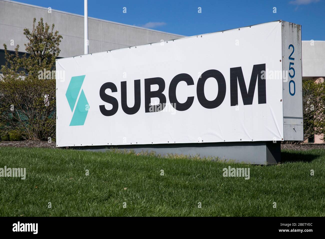 A logo sign outside of the headquarters of SubCom in Eatontown, New ...