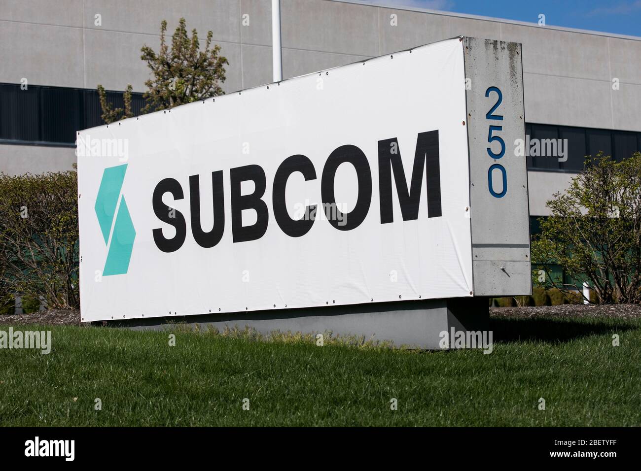 A logo sign outside of the headquarters of SubCom in Eatontown, New ...