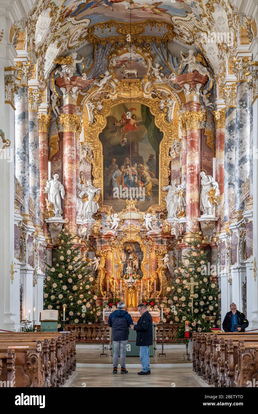 Feb 1, 2020 - Steingaden, Germany: Visitors admire main altar inside ...