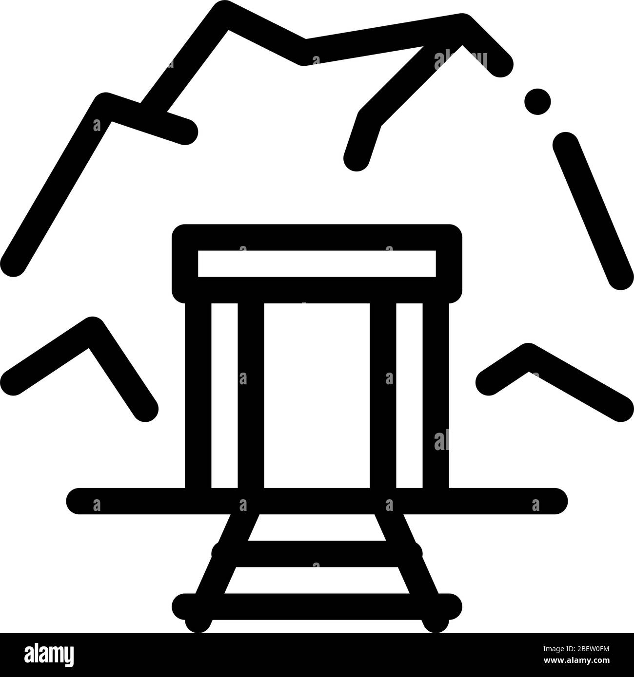 mine entrance icon vector outline illustration Stock Vector Image & Art ...