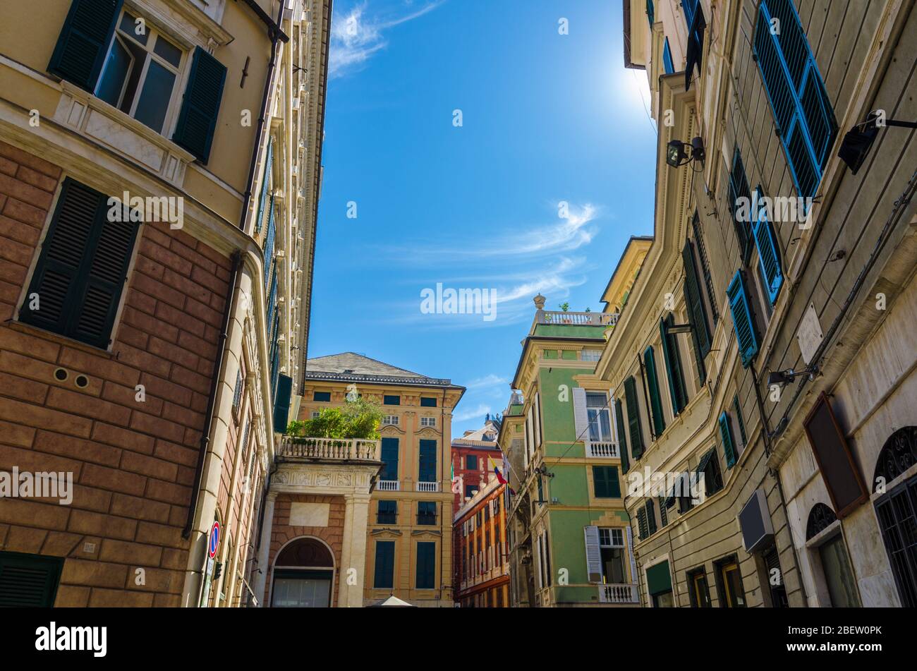 Piazza della Meridiana square with multicolored typical traditional ...