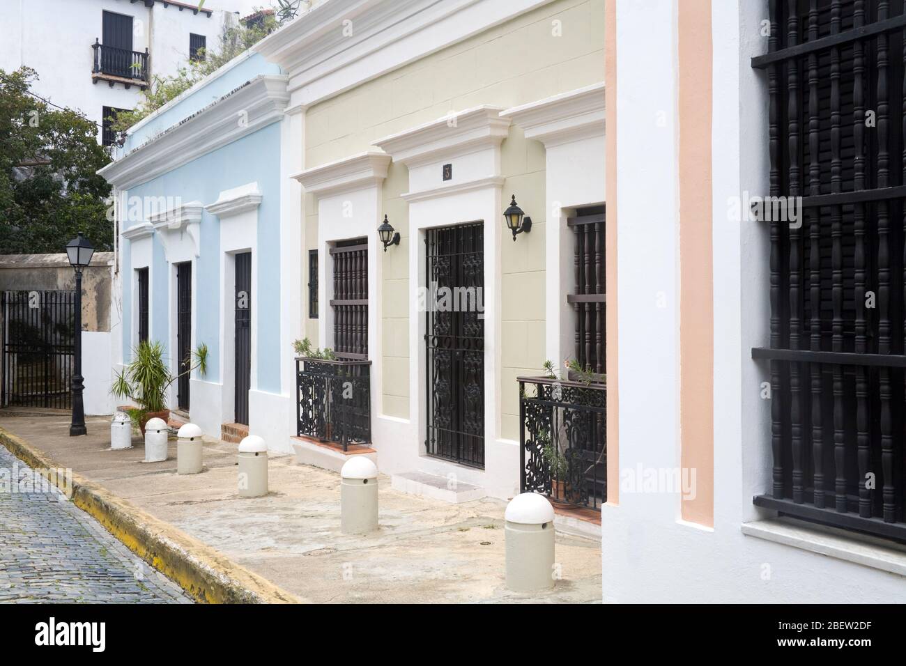 Colonial buildings in Old City of San Juan, Puerto Rico Island, United ...