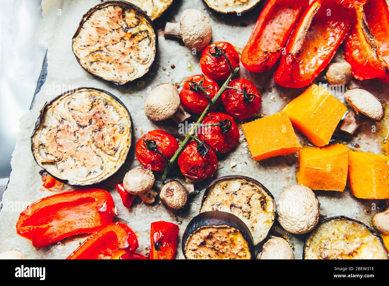 Simple Healthy Detox Dinner from different vegetables such as aubergine ...