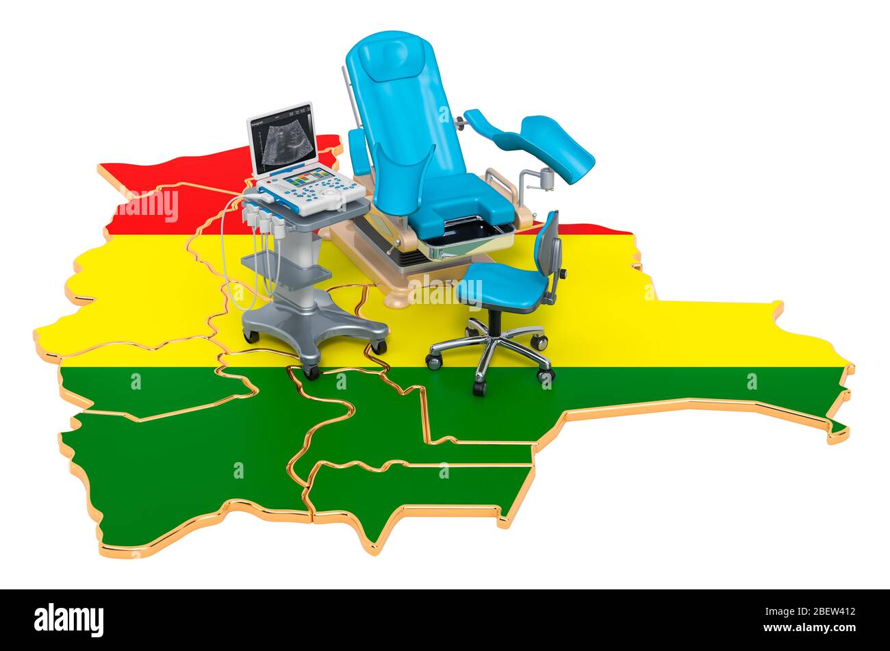 Gynecology and Obstetrics in Bolivia concept, 3D rendering isolated on ...